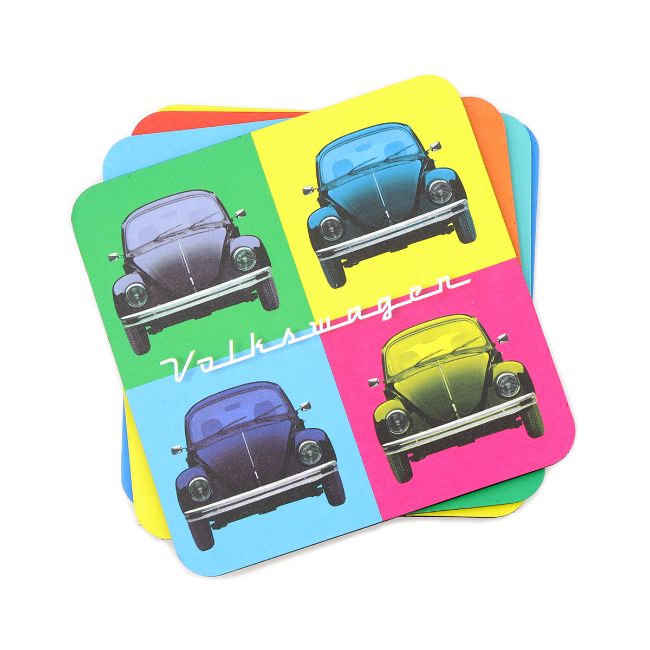 VW Beetle Coaster 4pc Set - VW Retail