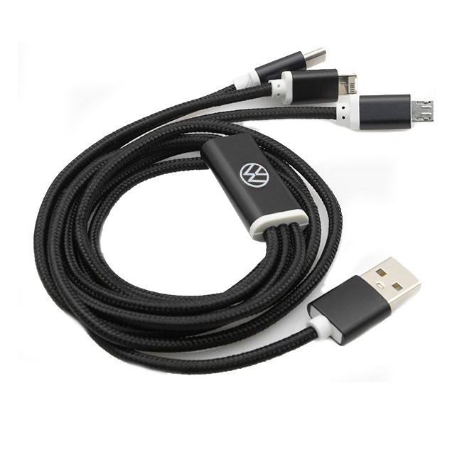 3-in1 Long Charging Cable - VW Retail