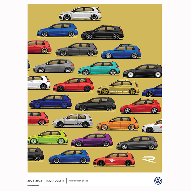 Golf MK Compilation Poster - 18x24 - VW Retail